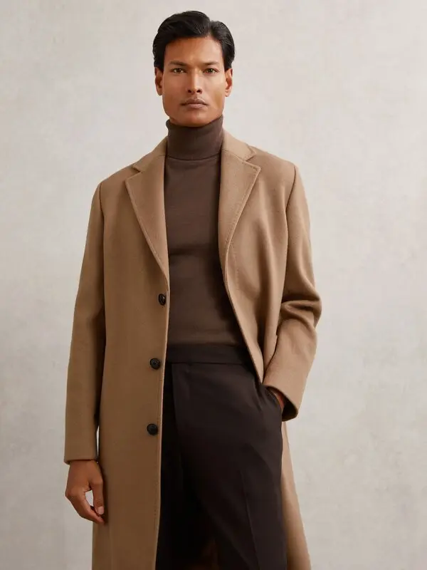 REISS Wool-blend Single-breasted Overcoat