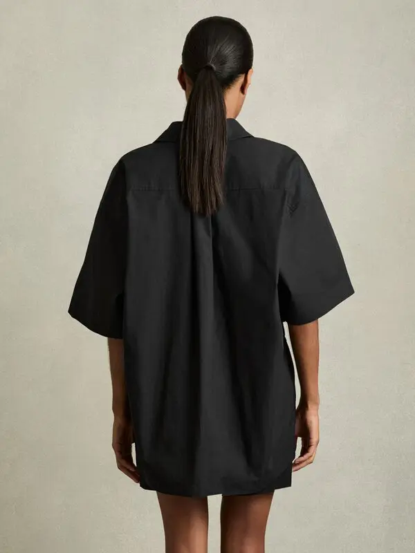 REISS Cotton Woven Belted Shirt Dress
