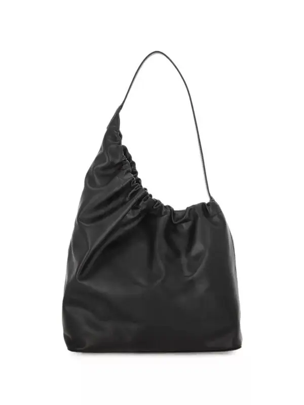 AESTHER EKME Demi Lune Cloud Ruched Leather Shoulder Bag - Black