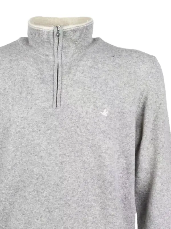 BROOKSFIELD Logo-embroidered Quarter Zip Sweater