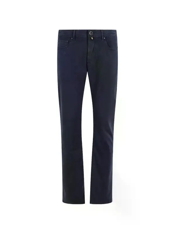 Jacob Cohen Logo-patch Five-pocket Trousers - Blue