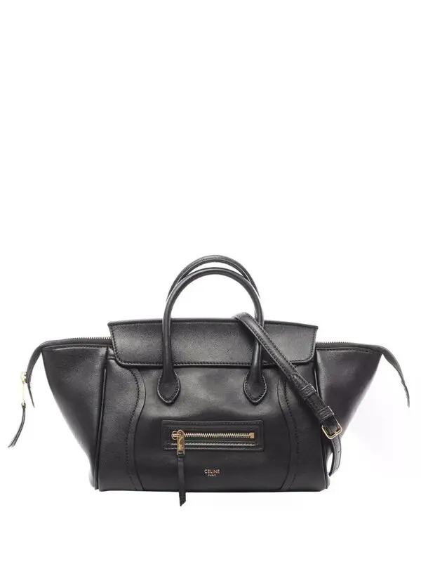 Celine Calfskin Little Luggage Top Handle Bag Satchel - Black