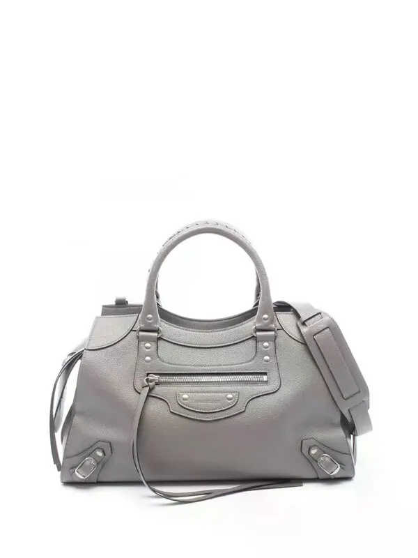 Balenciaga 2018-2026 Medium Motocross Neo Classic City Satchel - Grey