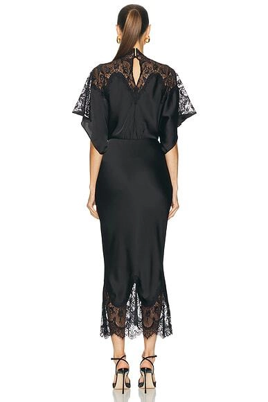 Norma Kamali Reverse Obie Midcalf Dress With Lace