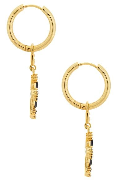 Dolce & Gabbana Plated Hoop Cross Earrings