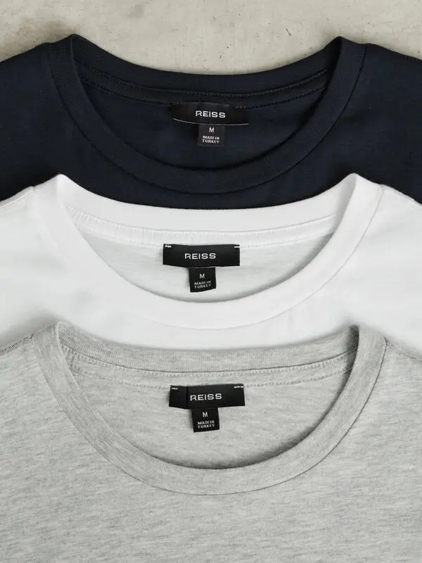 REISS Bless Pack Cotton Crew-neck Tailored-fit T-shirts-pack