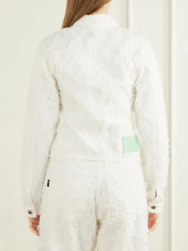 HAIKURE Cherry Frayed Denim Jacket