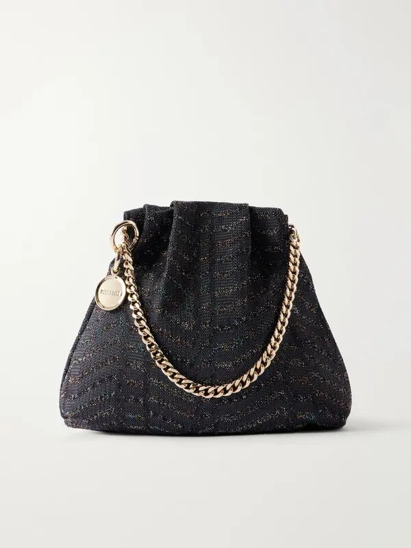 Missoni Greek Key Striped Metallic Shoulder Bag