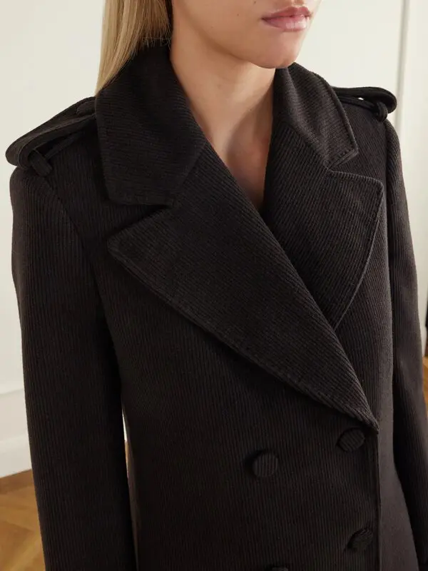 Gabriela Hearst Houstt Double-breasted Cashmere-corduroy Coat