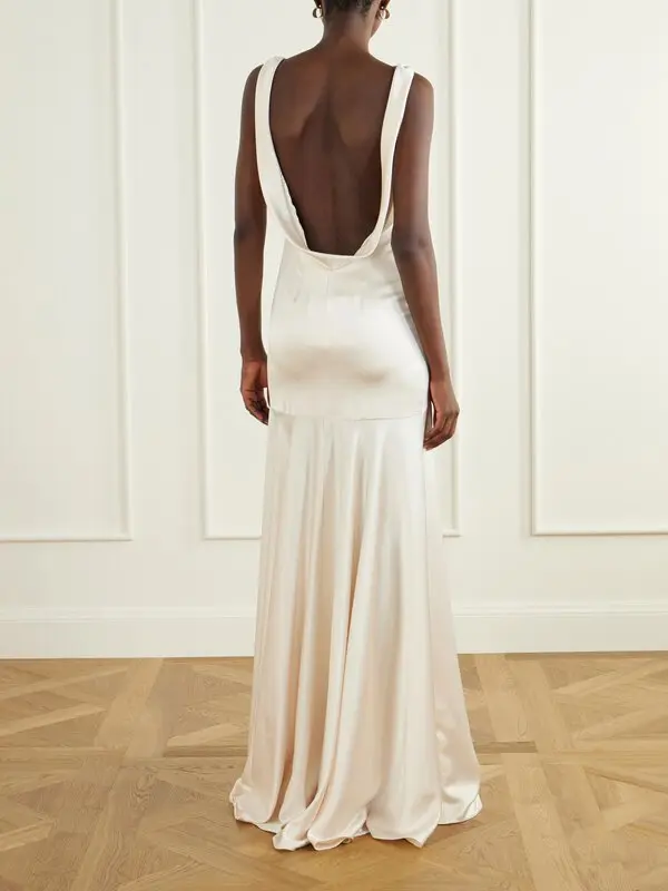 ILKYAZ OZEL Datura Draped Satin Gown