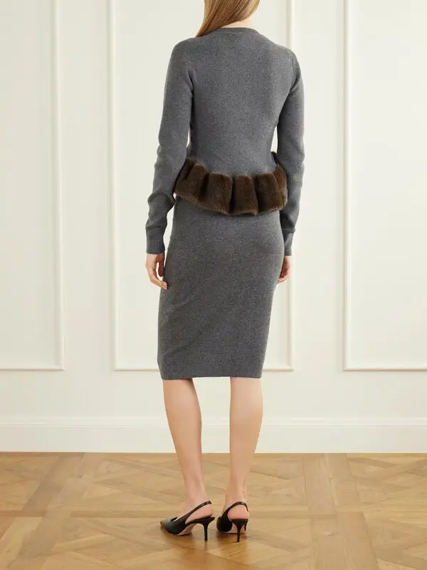 Stella McCartney Shearling-trim Wool-blend Cardigan