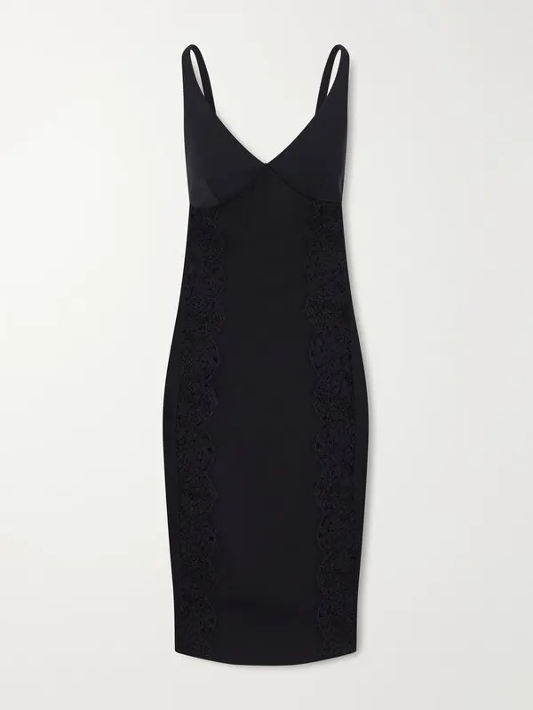 Stella McCartney Lace-trimmed Stretch-cady Mini Dress