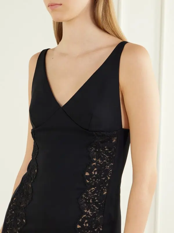 Stella McCartney Lace-trimmed Stretch-cady Mini Dress