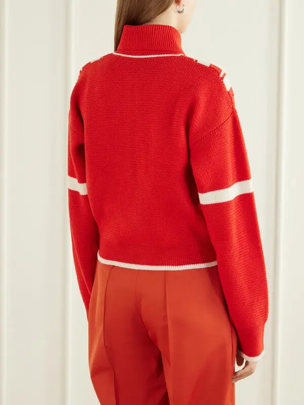 Stella McCartney Striped Wool Zip-up Cardigan