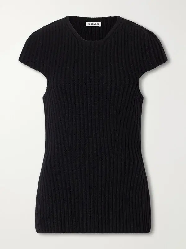 JIL SANDER Ribbed Wool Blouse