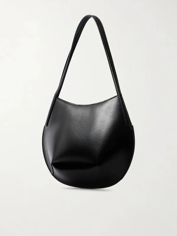 JIL SANDER Kante Leather Shoulder Bag - Black