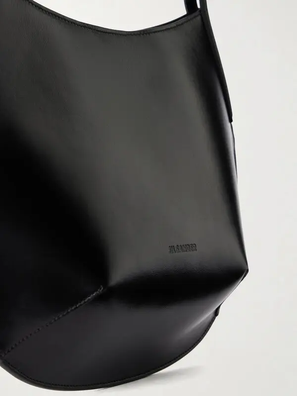 JIL SANDER Kante Leather Shoulder Bag - Black