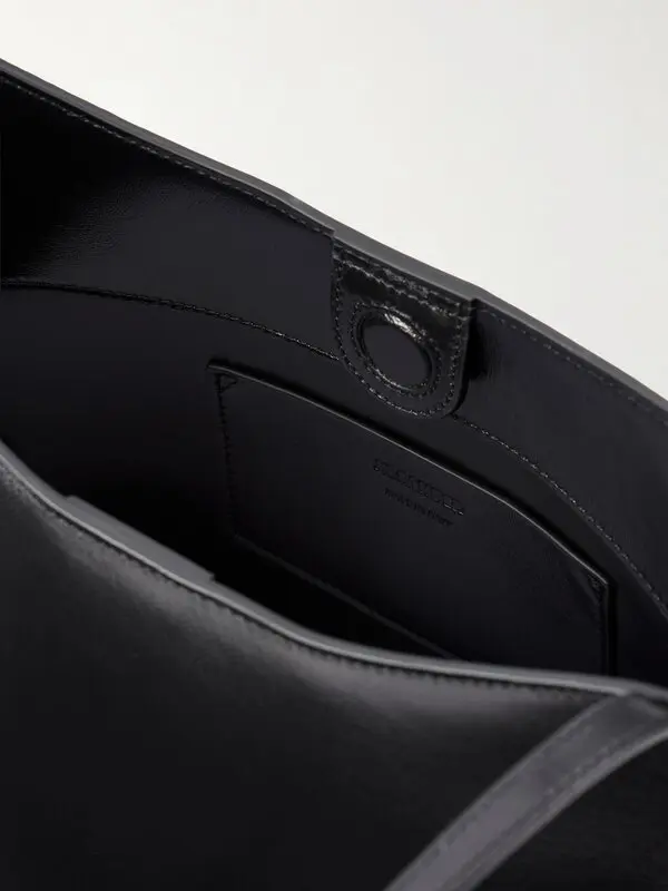 JIL SANDER Kante Leather Shoulder Bag - Black