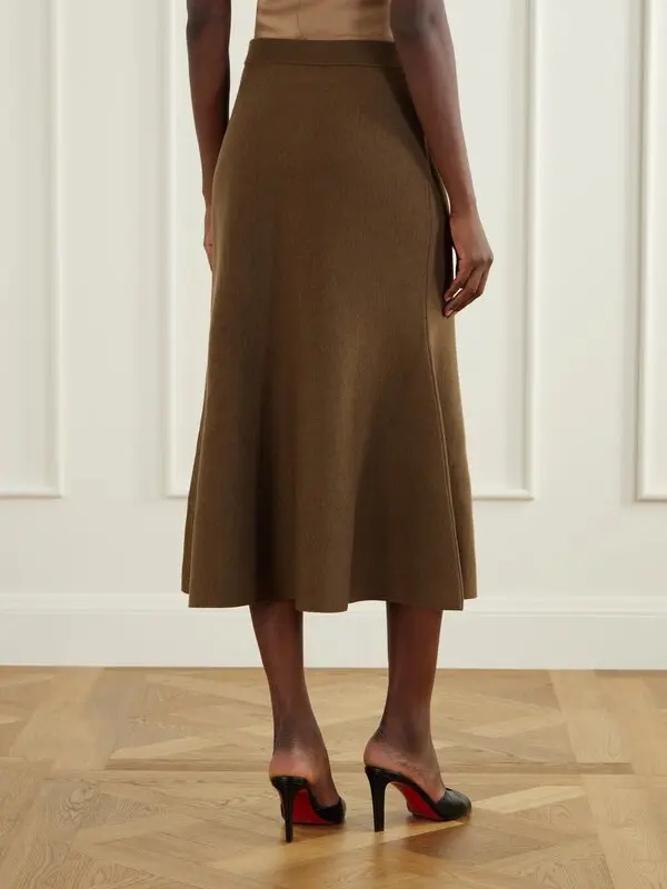 Simkhai Ribbed Wool Midi Skirt