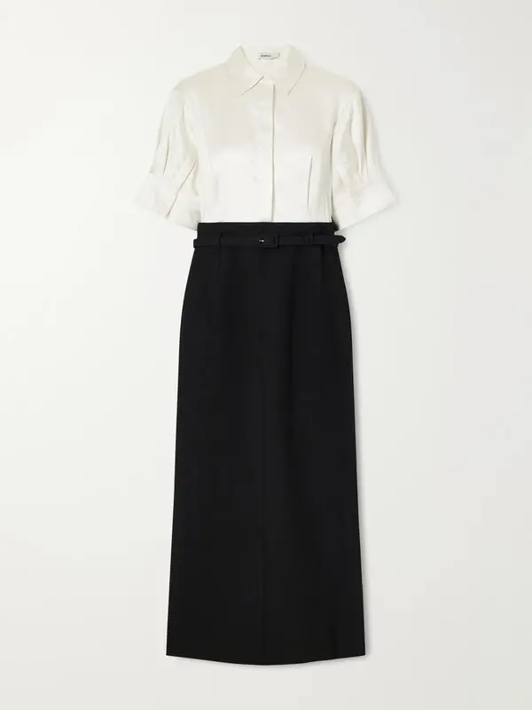 Simkhai Alvera Belted Twill Midi Dress