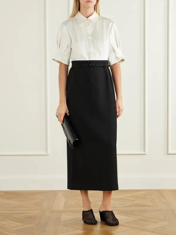 Simkhai Alvera Belted Twill Midi Dress