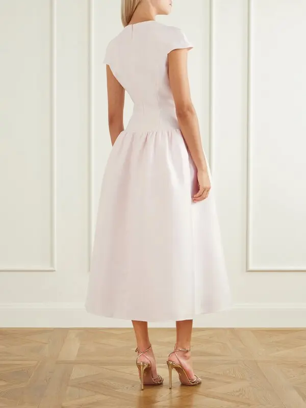 SELF-PORTRAIT Embellished Taffeta Midi Dress