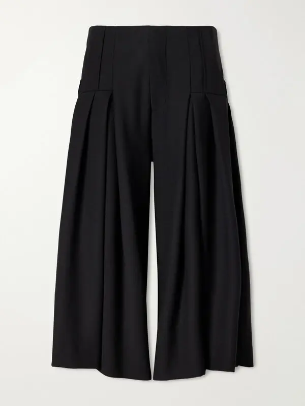 LIBEROWE Pleated Wool-fresco Culotte Shorts