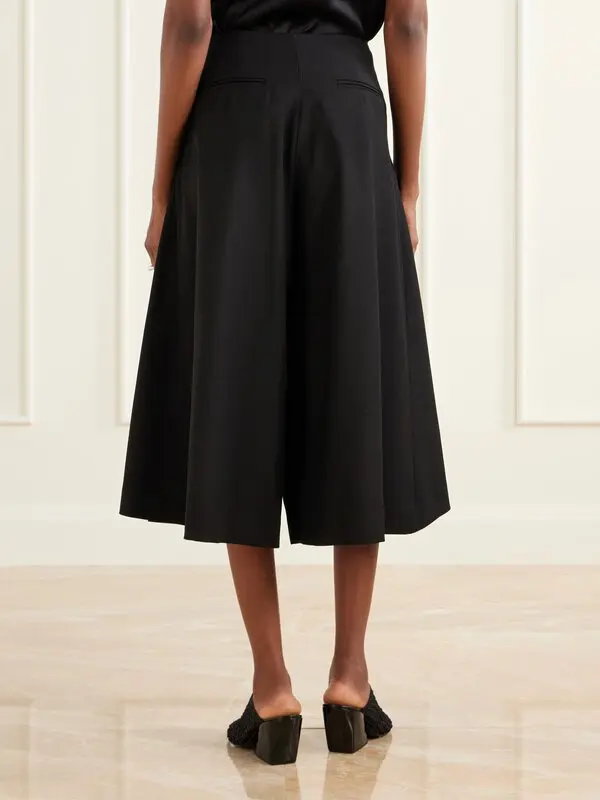 LIBEROWE Pleated Wool-fresco Culotte Shorts