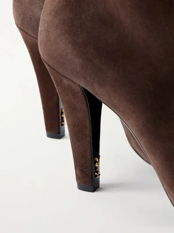 Saint Laurent Jill 95 Suede Ankle Boots
