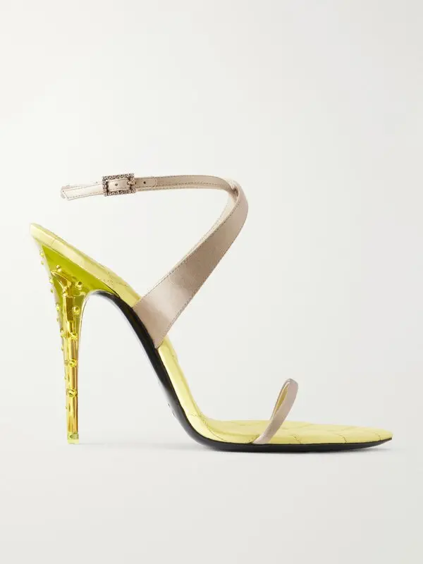 Saint Laurent Ivresse 110 Embellished Satin Sandals