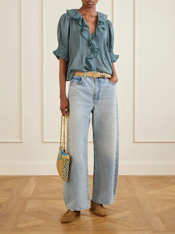 DÔEN Henri Lace-trimmed Organic Cotton Blouse