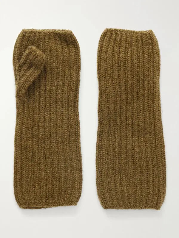 Johnstons Of Elgin Della Ribbed-knit Cashmere Gloves