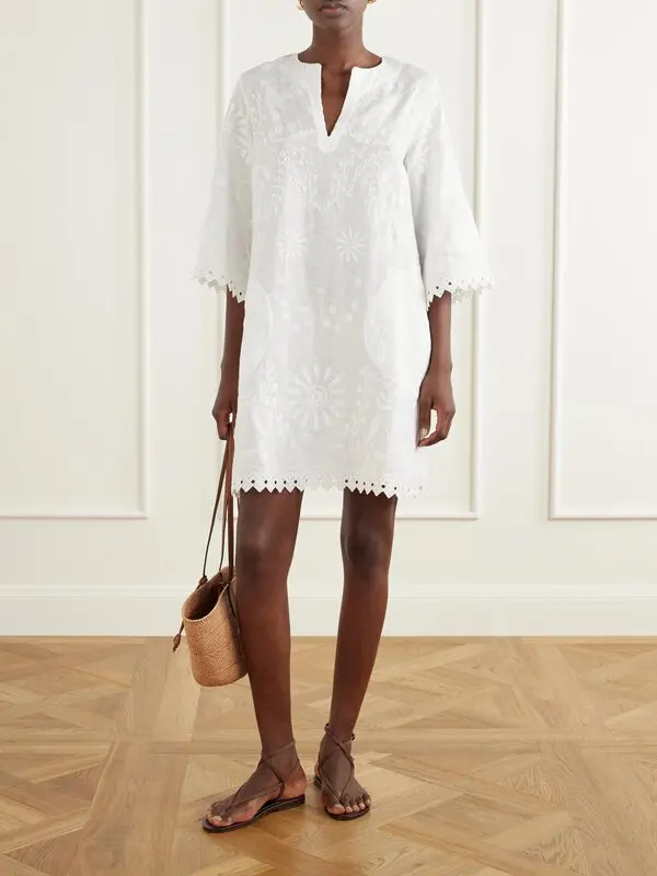 ERES Embroidered Linen Kaftan