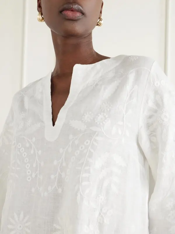 ERES Embroidered Linen Kaftan