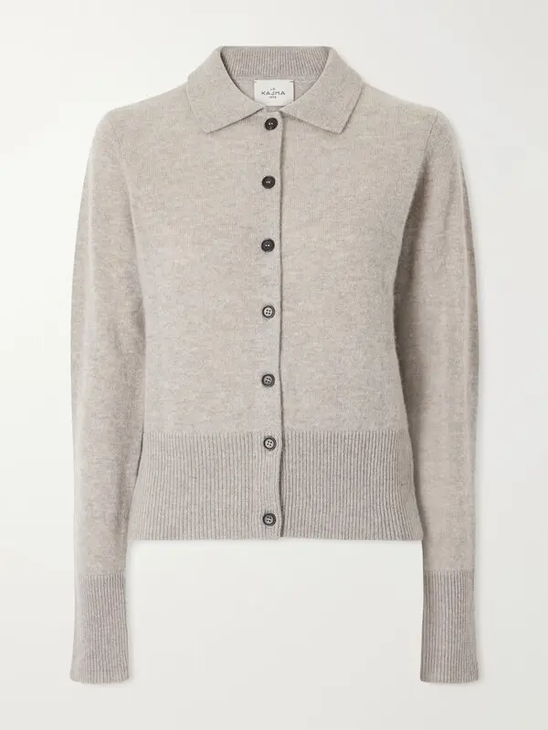 Le Kasha Fraga Ribbed Cashmere Cardigan - Gray