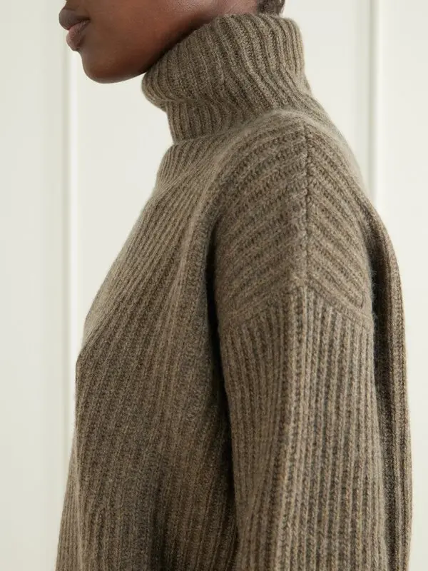 Le Kasha Verbier Ribbed Cashmere Turtleneck Sweater