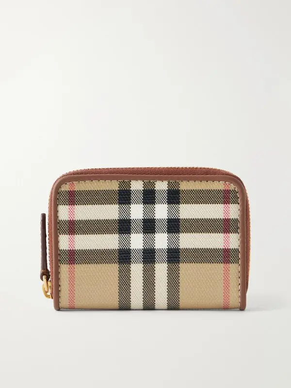 Burberry Checked Leather-trimmed Wallet