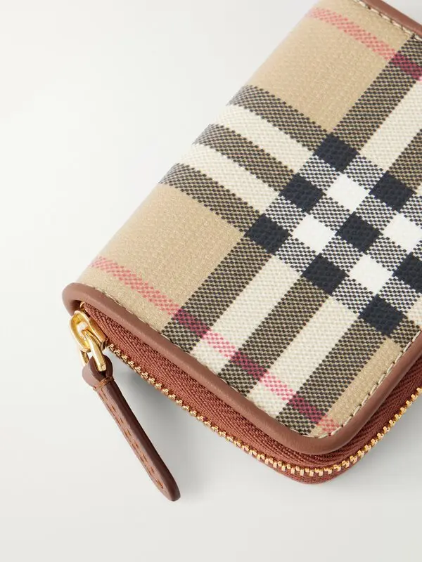 Burberry Checked Leather-trimmed Wallet
