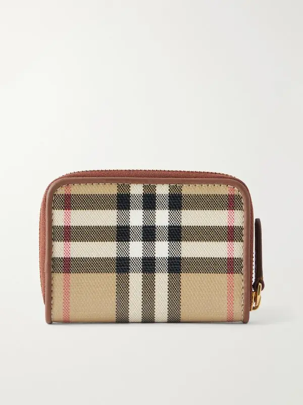 Burberry Checked Leather-trimmed Wallet