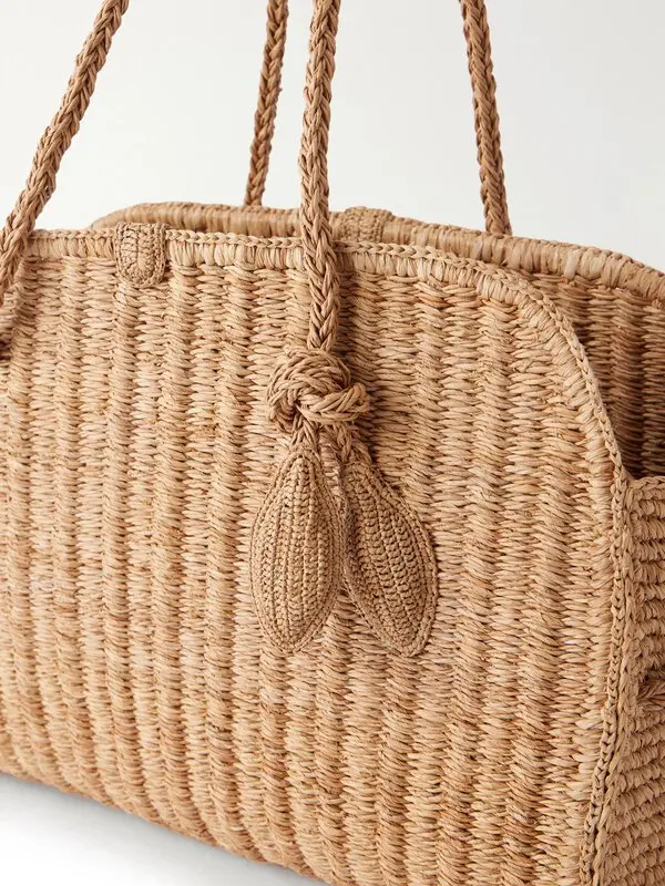Jacquemus Le Turismo Leather-trimmed Raffia Shoulder Bag