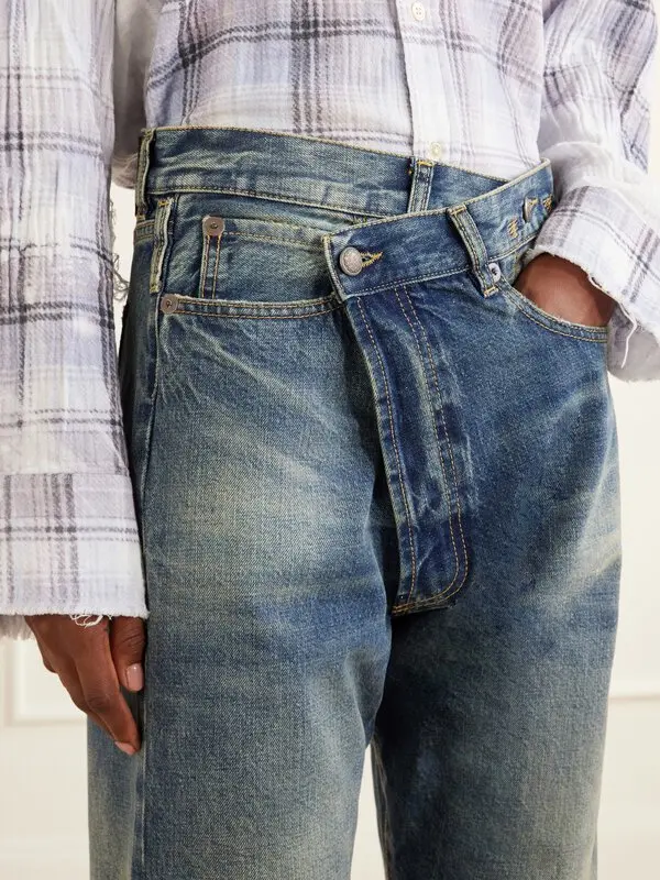 R13 Cuffed Crossover Jean X Straight-leg Jeans