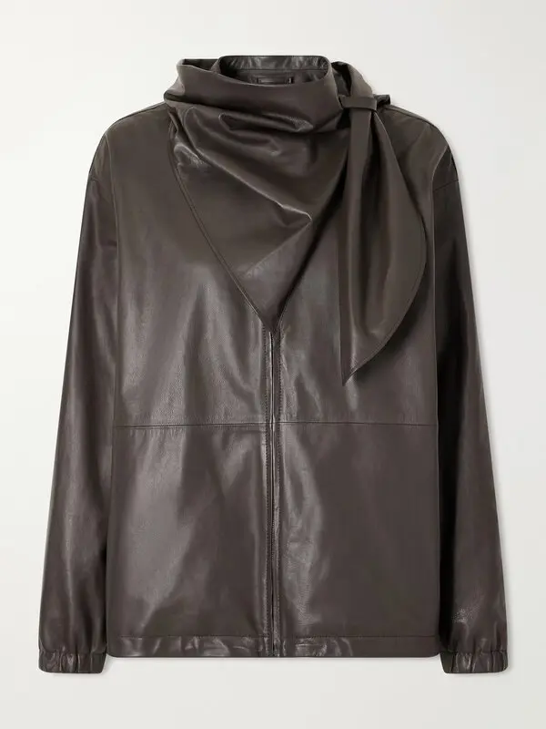 Loewe Scarf-detailed Leather Jacket
