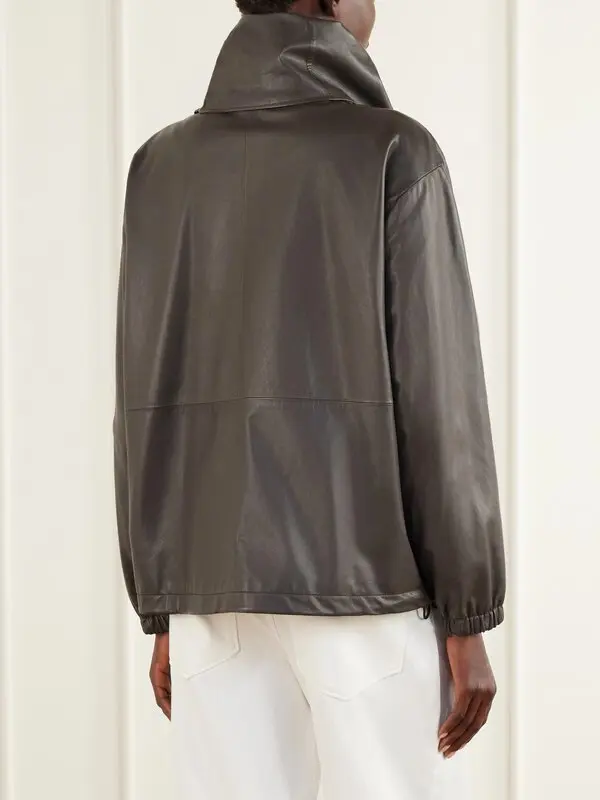 Loewe Scarf-detailed Leather Jacket