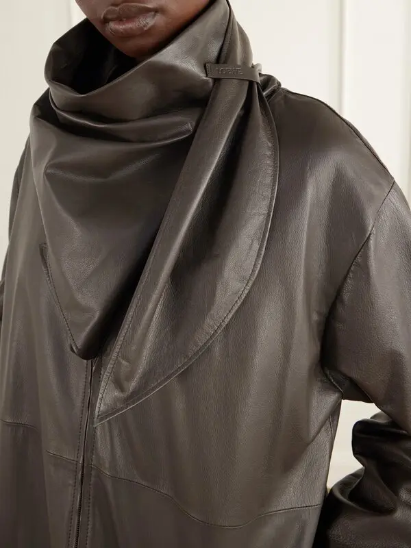 Loewe Scarf-detailed Leather Jacket