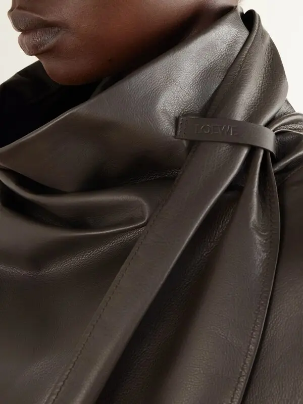 Loewe Scarf-detailed Leather Jacket