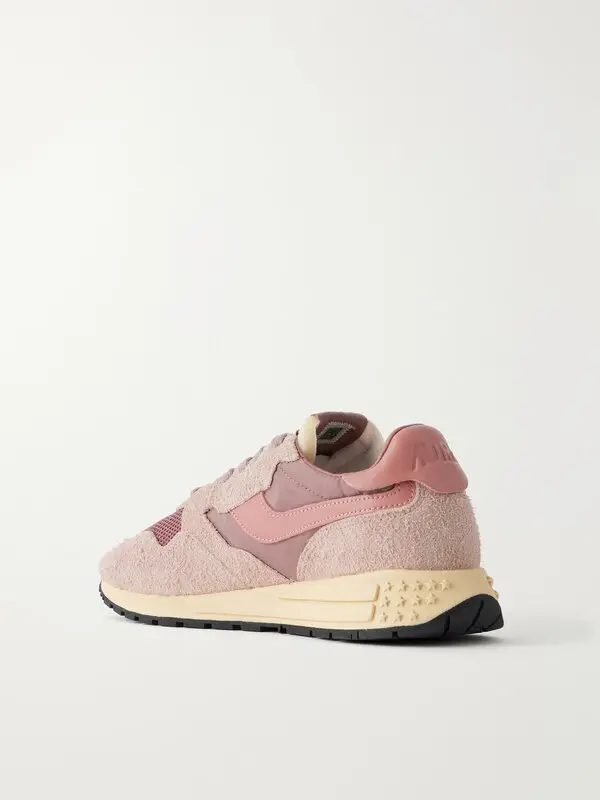 AUTRY Reelwind Low Leather And Suede-trimmed Mesh And Shell Sneakers - Pink