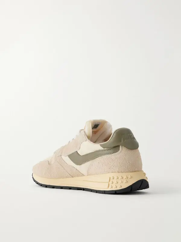 AUTRY Reelwind Low Leather And Suede-trimmed Mesh And Shell Sneakers - Neutrals