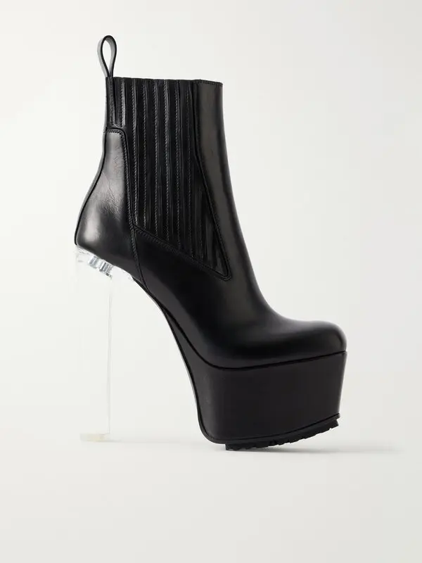 Rick Owens Leather Beetle Kiss Ankle Boots