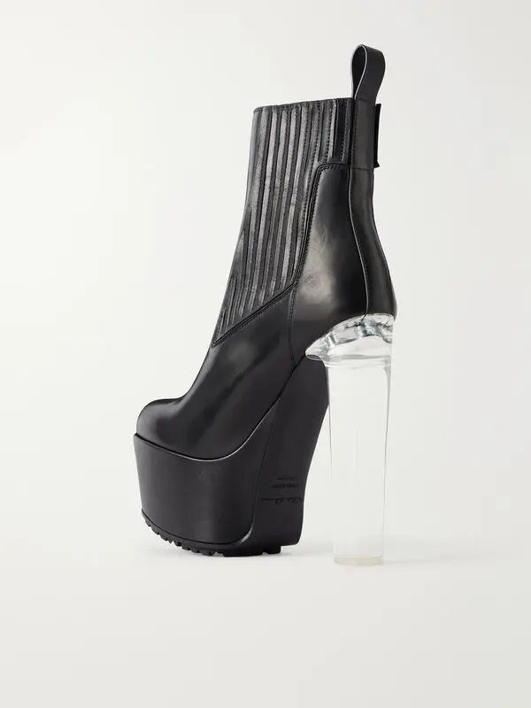 Rick Owens Leather Beetle Kiss Ankle Boots