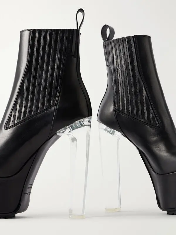 Rick Owens Leather Beetle Kiss Ankle Boots